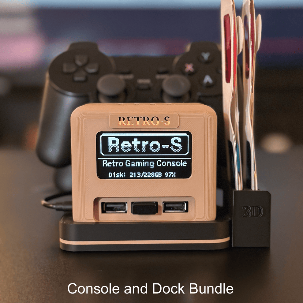 Movaan Retro-S - Retro Game Console with Game Marquee OLED, 2 Wireless ...